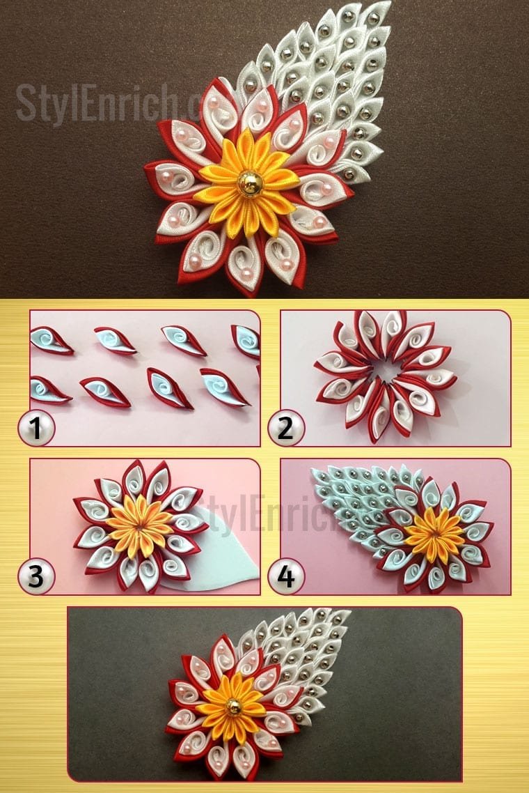 DIY Accessories : How To Make Satin Ribbon Flower Accessory? – CraftEnrich