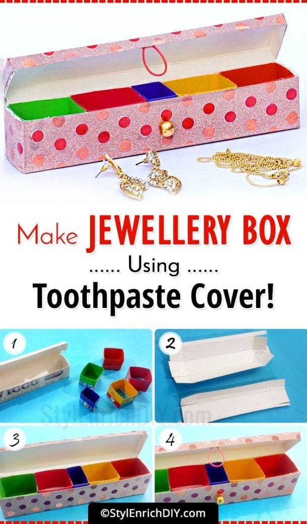 Best Out Of Waste Jewellery Box Using Toothpaste Cover! – CraftEnrich